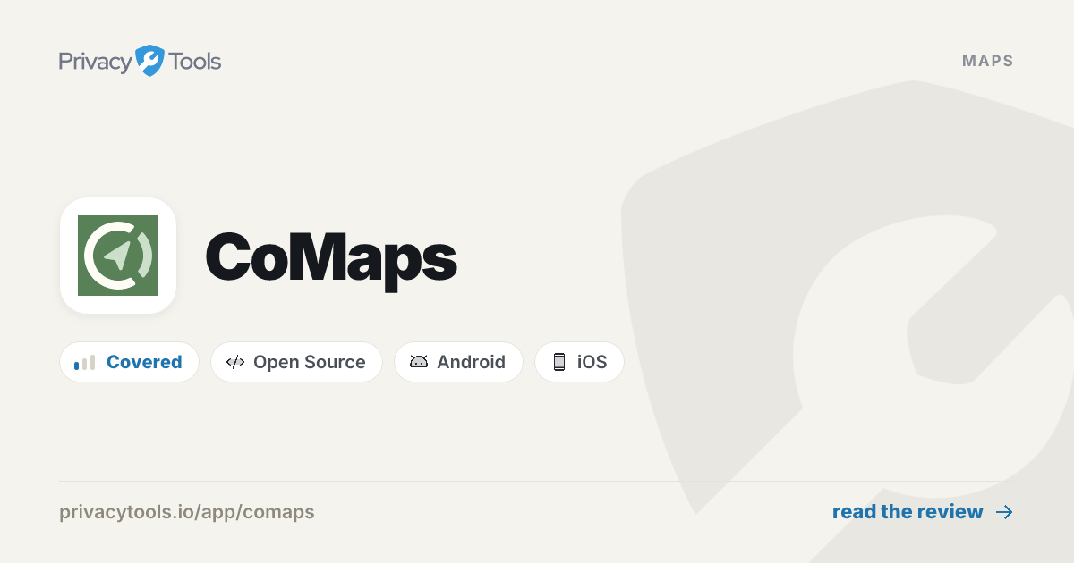 Reseña de CoMaps: Mapas privado en 2026 - PrivacyTools.io